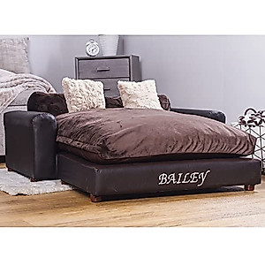 Moots Premium Leatherette Pets Sofa, Personalized, Espresso, X-Large