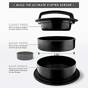 Leden Burger Press Hamburger Press Patty Maker for BBQ Grill 3-in-1 Non Stick Stuffed Burger Mold, Kitchen Tool, Beef Patties and Sliders