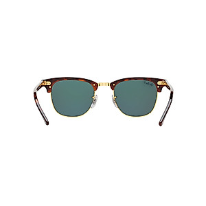 Ray-Ban RB3016 Clubmaster Sunglasses+ Vision Group Accessories Bundle(Red Havana/Crystal Green Polarized (990/58),49) for unisex-adult