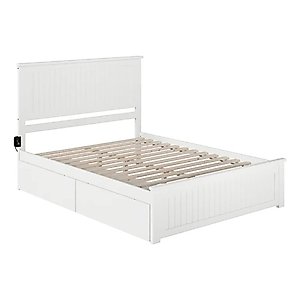 Leo & Lacey Urban Queen Storage Platform Bed in White
