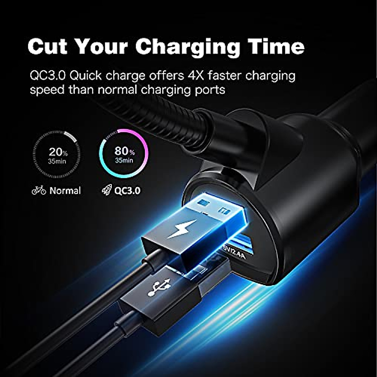 BT5.0 FM Transmitter for Car, Auto Scan B-Tooth Car Adapter MP3 Player FM Transmitter Receiver for Car with 1.8" Color Screen, QC 3.0, EQ Modes, Aux, Hands-Free Calls