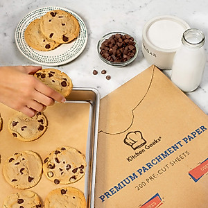 Parchment Paper Baking Sheets Unbleached Non-Stick Precut 12x16 Inches Will Not Curl Pack of 200