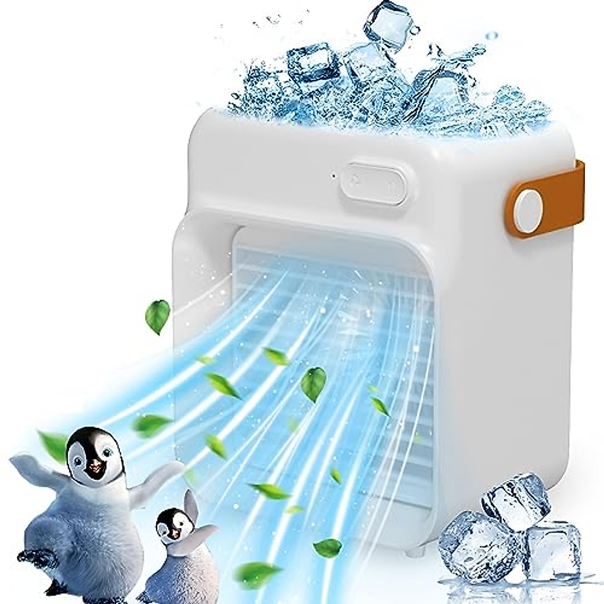 clleylise Portable Air Conditioner, Rechargeable Personal Air Cooler Quiet Desk Fan with 3 Speeds Small Air Condition Fan Mini Evaporative Cooler for Small Room Office Dorm and Outdoor