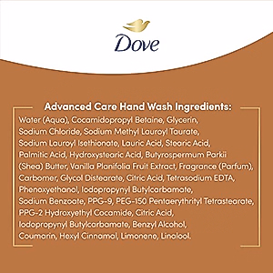 Dove Advanced Care Hand Wash Shea Butter & Warm Vanilla Pack of 3 For Soft, Smooth Skin, More Moisturizers Than The Leading Ordinary Hand Soap, 34 oz