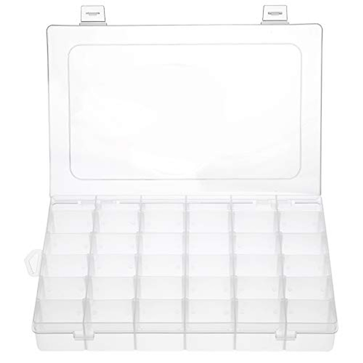 Gospire 36 Grids Clear Plastic Jewelry Box Organizer Storage Container with Removable Dividers (36 Grids - Clear)