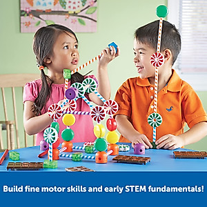 Learning Resources Candy Construction Building Set - 92 Pieces, Ages 4+,Toddler Learning Toys, Fine Motor Building Toy, Preschool Toys, STEM Toys