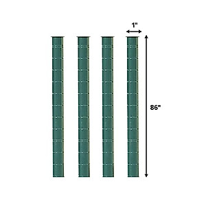 Express KitchQuip Commercial Epoxy Green Coated Wire Shelf Metro Style 1’’ Diameter Shelving Poles