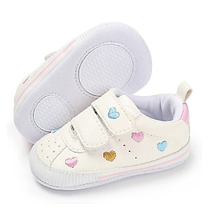 E-FAK Baby Boys Girls Shoes Non-Slip Rubber Sole Infant Toddler Sneakers Crib First Walker Shoes(0-18 Months) (01 Multi-Color, 12_Months)
