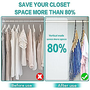 HWAJAN Closet Organizers and Storage Magic Hangers 20PC Sturdy Plastic Space Saving Clothes Hangers Multifunctional Hangers for Pants,Shirts,Black