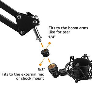 Frgyee 4 Pack Mic Stand Adapter 1/4 Female to 5/8 Male Screw Adapter Thread Tripod Screw Adapter for Microphone Stand Mount to Camera Tripod