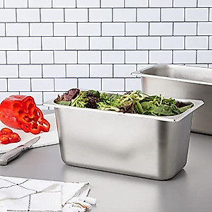 2 Pack Steamer Table Chafer Pans, 6-Inches Deep, 1/3 Size Stainless Steel Steam Table Pan with Reinforced Corners for Buffet, Catering, Hot/Cold Foods (13 x 7 Inches)