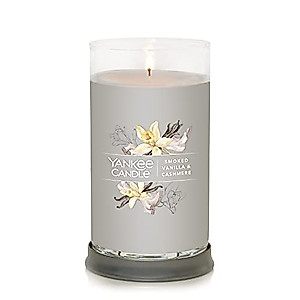 Yankee Candle Smoked Vanilla & Cashmere Signature Medium Pillar Candle, 14.25oz