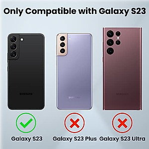 Caka for Samsung Galaxy S23 Case, S23 Case with Slide Camera Cover & Kickstand with Built-in 360° Rotate Ring Stand Magnetic Protective Case for Galaxy S23 5G- Green