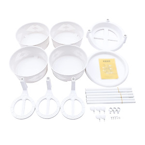 LOYALHEARTDY Rotating Storage Rack 4 Tier Round Mesh Baskets Storage Shelf Rack Adjustable Height Kitchen Storage Shelf with 5 Lockable Casters for Kitchen Bathroom Bedroom White