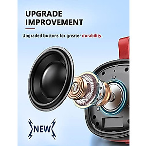 Updated Shower Speaker, IPX7 Waterproof Portable Bluetooth Speakers with Stereo Pairing, Wireless for Bike Kayak Pool Beach Outdoor