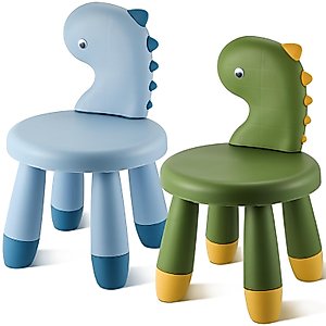 Yuntau 2 Pcs Plastic Dino Chair Sturdy Dinosaur Chairs Lightweight Activity Chairs Ergonomic Design Anti Slip Step Stool for Indoor Outdoor