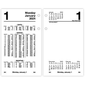 AT-A-GLANCE 2024 Daily Desk Calendar Refill, 3-1/2" x 6", Standard, Financial (S1705024)