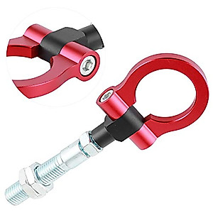 Tow Hook Ring,Heavy Duty Tow Hook Folding Ring Racing Front Car Refitting Fit for Veloster 2012?2017 Black/Red (Red)