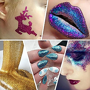 Extra Fine Glitter, Set of 36 Colors Nail Arts Cosmetic Glitter, Resin Crafts Loose Glitter Powder Shaker for Face Body Hair Eye Lip Gloss Makeup, Slime and Tumbler Making