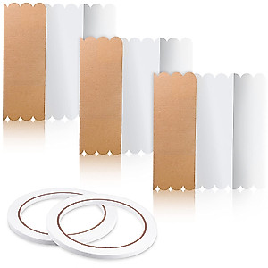 Tri Fold Display Board 3 Pieces Poster Board Fold Presentation Board White Foldable Paperboard with 2 Rolls of Double Sides Adhesive Tape (Yellow, White, 14 x 22 Inch)