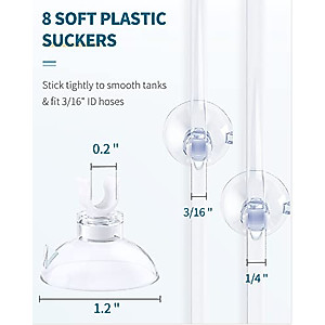 Pawfly 25 Feet Airline Tubing Standard Aquarium Air Pump Accessories with Check Valves, Suction Cups and Connectors