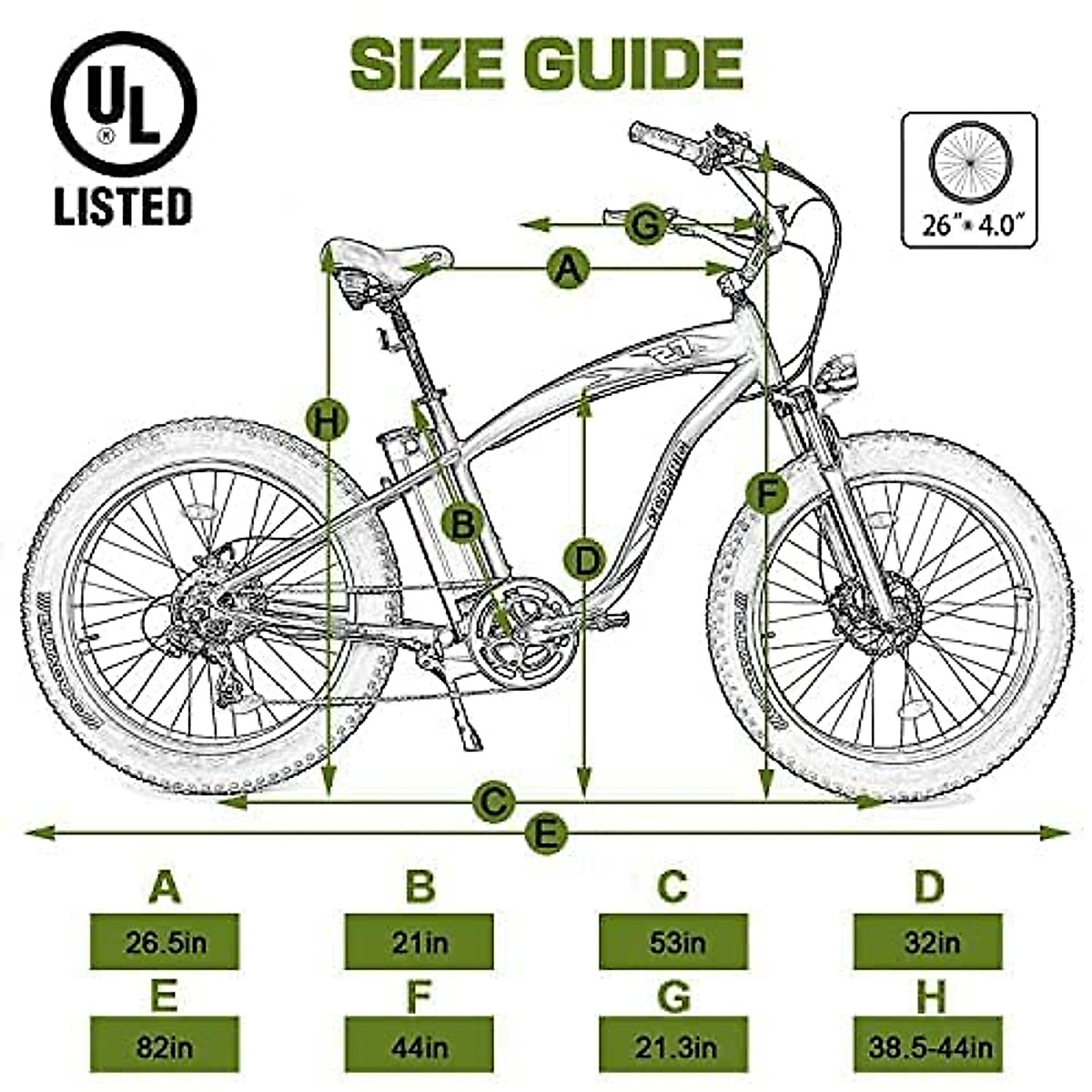 ECOTRIC Electric Bike 26" Fat Tire 750W Electric Bicycles 48V 13AH Removable Large Battery Beach Snow Mountain E-Bike for Adults UL Certified with Dual Shock Absorber & 7-Speed