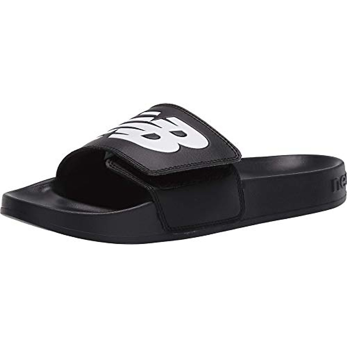 New Balance 200 V1 Adjustable Slide Sandal, Black/White, 3 US Unisex Little Kid