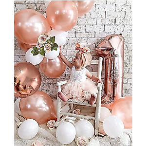 Rose Gold Balloon Arch kit Balloon Garland Confetti Latex Balloons Arch for Bridal Shower Valentine's Day Baby Shower Wedding Birthday holiday Party Decorations Supplies for Girls and Women