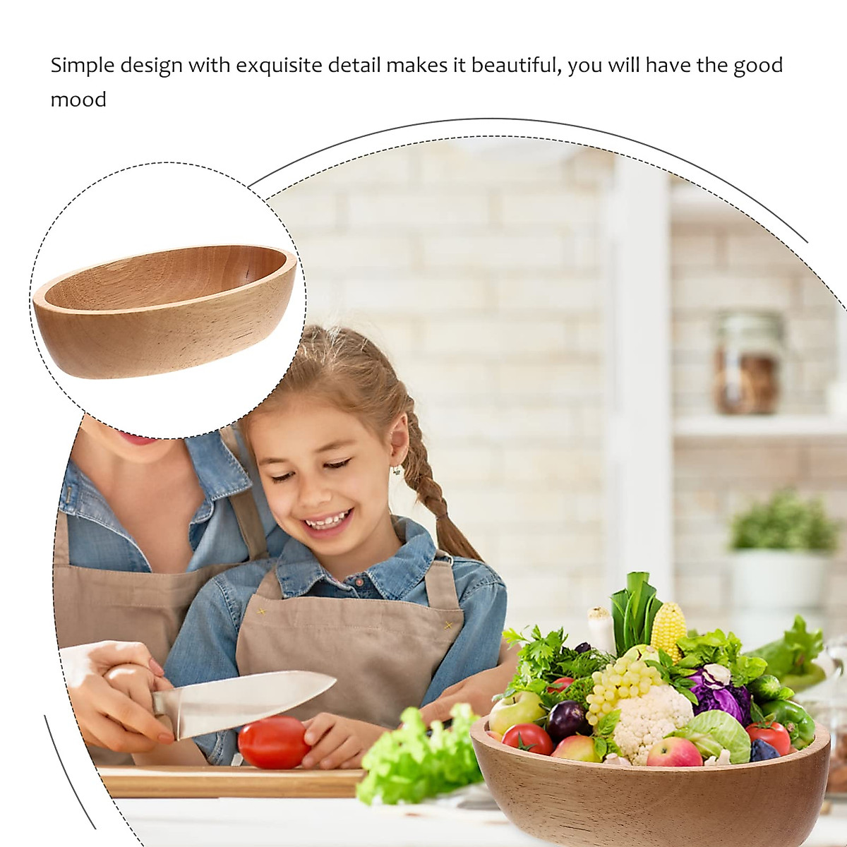 Zerodeko Wooden Bowl, Boat Shaped Long Wood Dough Bowl Decorative Serving Tray for Food, Bread, Fruits, Snack, Dessert Plate Tabletop Centerpiece Decor for Home, Kitchen, Dining