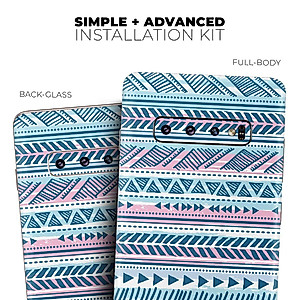 DesignSkinz Pink to Blue Tribal Sketch Pattern Protective Vinyl Decal Wrap Skin Cover Compatible with The Samsung Galaxy S20 (Screen Trim & Back Glass Skin)