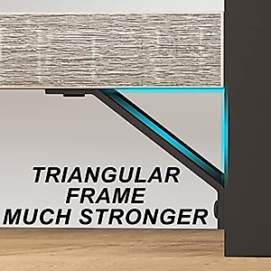 IBF Industrial Horizontal Bookshelf, Modern 5 Cube Storage Organizer Open Shelf, Low Wide Cubby Bookcase for Home Office Living, Wooden Metal Short Book Shelf Bedroom Storage, Light Grey Oak, 47 Inch