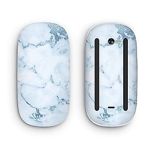 Design Skinz Marble & Digital Blue Frosted Foil V7 Vinyl Decal Compatible with The Apple Magic Mouse 2 (Wireless, Rechargable) with Multi-Touch Surface