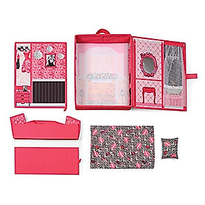 Badger Basket Home & Go Dollhouse Playset Travel & Storage Case with Pop-up Bed for 12 inch Fashion Dolls