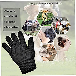 KUYYFDS Parrot Anti Bite Gloves Pet Protective Gloves Pet Training Wire Gloves Chewing Working Safety Gloves for Parrot Hamster - Black 1Pair Safety Work Gloves