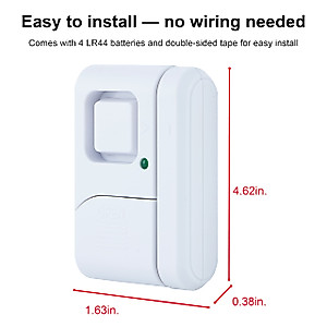 GE Personal Security Window and Door Alarm, 10 Pack, DIY Protection, Burglar Alert, Wireless Chime/Alarm, Easy Installation, Home Security, Ideal for Home, Garage, Apartment and More,White, 76610