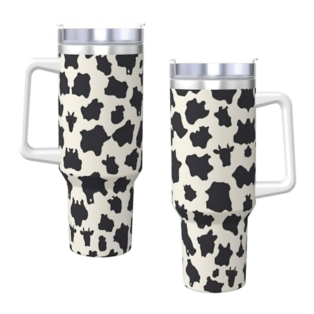 HULIBIN cow print04 Print Double Deck Stainless Steel Travel Coffee Cup With Lid 40 Oz Ice Bully Cup