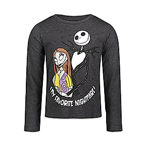 Disney Nightmare Before Christmas Sally Oogie Boogie Toddler Girls 2 Pack Long Sleeve T-Shirts Black/Grey 4T