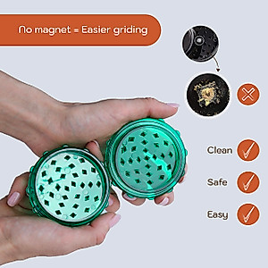 Acrylic Herb Grinder | Large 3 inch plastic grinder (Green)
