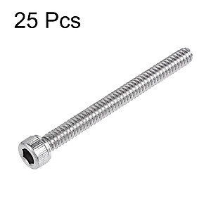uxcell #10-24x2 Hex Socket Head Cap Screw Bolts 304 Stainless Steel Polished 25pcs