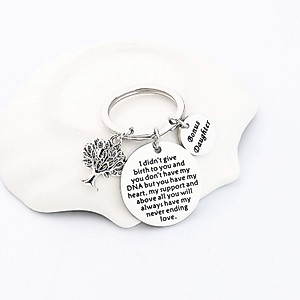 Adoptionn Gifts Keychain Adopted Child Gifts Stepdaughter Stepson Gifts from Stepmom Stepdad Adoptionn Jewelry You Will always have My Never Ending Love (Step daughter)