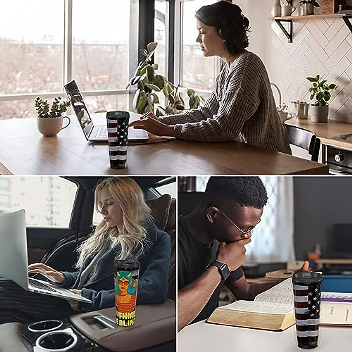 HLQkshWr Third Rock Eye Band Blind Coffee Cups with Lid for Keep Beer Reusable Coffee Mug Travel Cups Tumblers Drinking Cups for Men Women Modern Coffee Accessories Water Bottle for Home 350ml