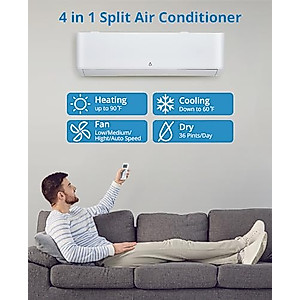 SXYCMY 12,000 BTU Split-System Air Conditioner Inverter, Split AC/Heating System 23 SEER, Cools Rooms Up to 750 Sq. Ft, Wall Mount Ductless Mini Split A/C Heat Pump Full Set with 16ft Installation Kit