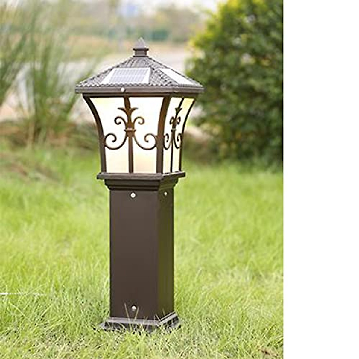 Enlylyog Fashionable Modern Solar Lawn Lamp, Outdoor European Style Home Garden Lamp, Park Landscape Lamp, Antique Garden Waterproof Lawn Lamp