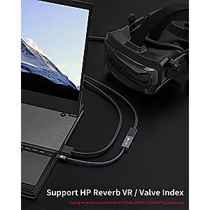 Silkland USB C to DisplayPort 1.4 Adapter 0.66FT [8K@60Hz, 4K@144Hz 120Hz, 2K@240Hz], 5K Type C to DP 1.4 HDR, Thunderbolt 4/3 to Display Port Adapter Compatible with MacBook Pro, Reverb G2, Dell XPS