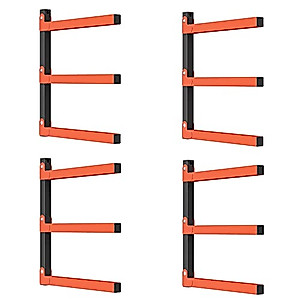 WALMANN Lumber Storage Rack for Garage, Wall Mount Heavy Duty Lumber Rack, Overhead Wood Storage Rack for Woodworking Shop(2 Pairs)