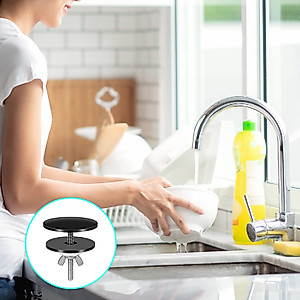 Sink Hole Cover Black, 2" Stainless Steel Kitchen Sink Hole Cap Faucet Hole Cover Leakproof Black Stopper Hole Cover for Sink Tap Hole Plug