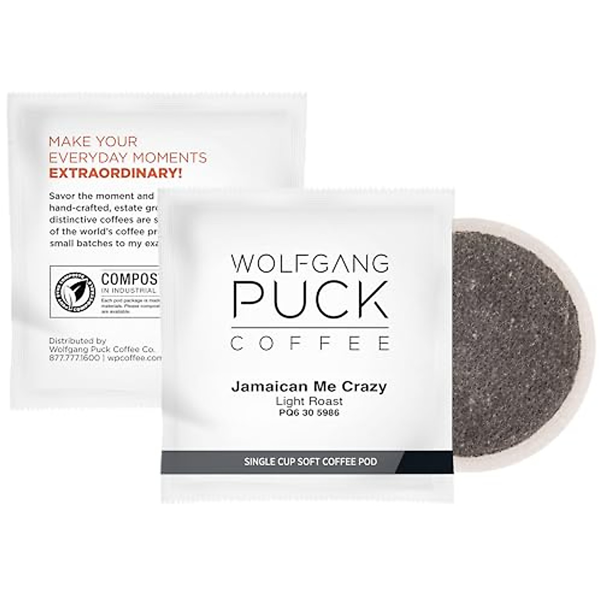 Wolfgang Puck Coffee, Jamaican Me Crazy Gram Coffee, 9.5 Gram Pods, 18 Count