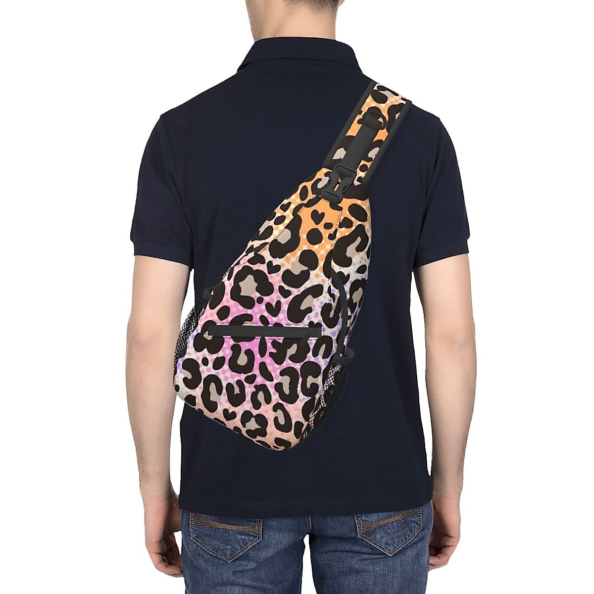Leopard Print Sling Bag Crossbody Shoulder Chest Bags Print Backpack Travel Daypack