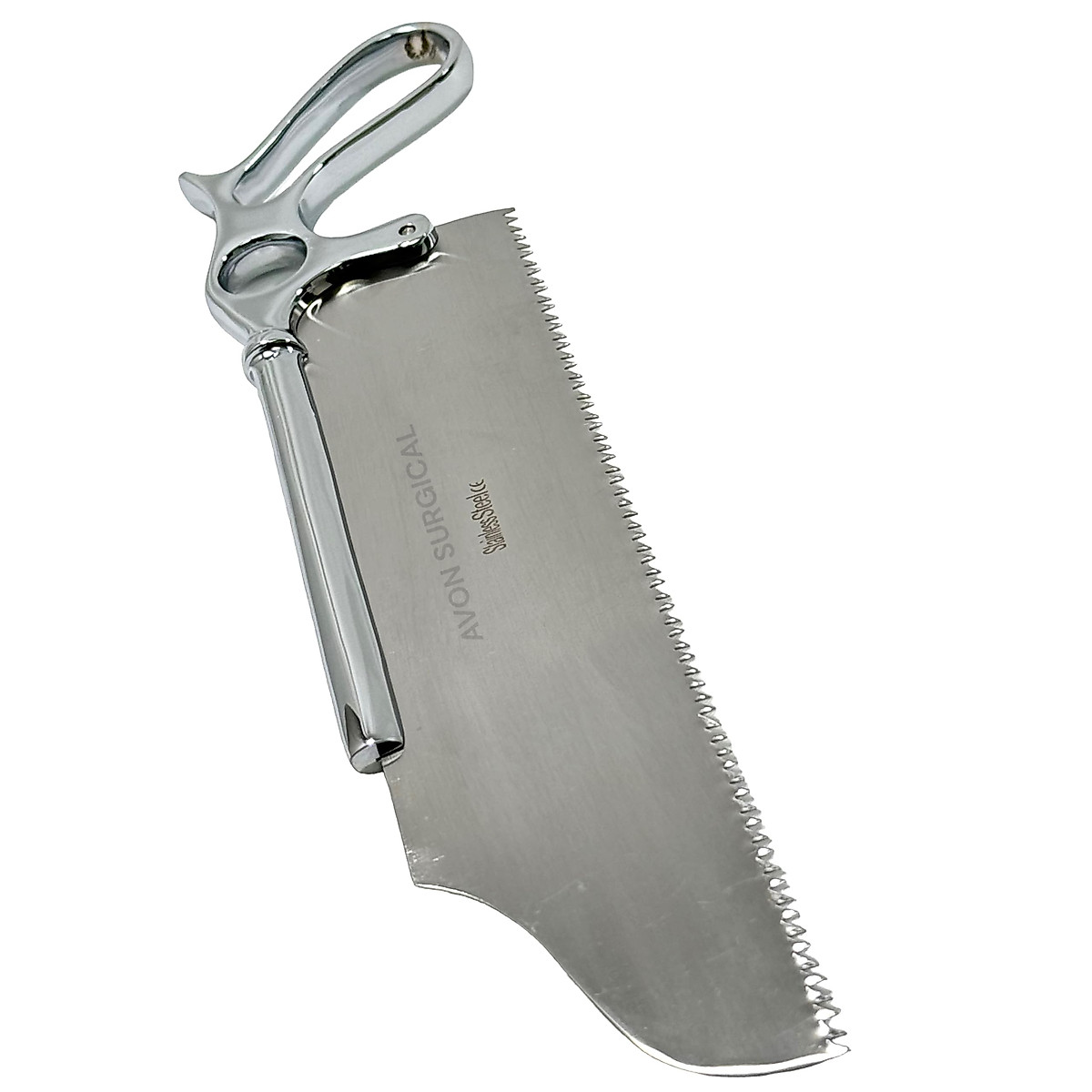 Premium Satterlee Bone Saw Ring Handle Stainless Steel Cutting Edge-12" (30.5 cm), light metal handle with stainless 9" (22.9 cm) blade