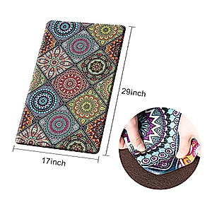 QiyI Anti Fatigue Kitchen Mat 1 Piece Boho Kitchen Rug Waterproof Oil Proof Runner Rug Floral Medallion Laundry Comfort Standing Mat Cushioned Area Doormat 17" W x 29" L - Ethnic Traditional Pattern
